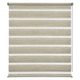 Doppelrollo Gardinia, B:50cm H:180cm, braun, Polyester, Rollos, "de luxe", hochwertiges Gesamtkonzept mit silbernen Metallkomponenten