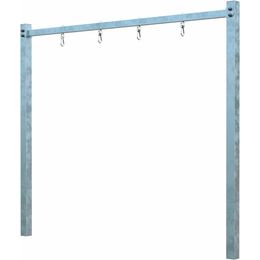 Plus Kinder Schaukelgestell "ohne Schaukelsitze - feuerverzinkt Stahl", silber, H:212cm L:247cm T:8cm, Schaukeln