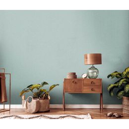 Livingwalls LIVING WALLS Vliestapete "Stories of Life Tapete Gr&uuml;n moderne Uni-Vliestapete", B/L: 0,53m x 10,05m, Rollen: 1, gr&uuml;n, Wohnzimmer, Tapeten, f&uuml;r K&uuml;che