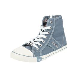 Mustang Shoes Damen Sneaker "Mustang Shoes Sneaker Lederimitat/Textil", Gr. 39, blau, Lederimitat, Textil, Schuhe