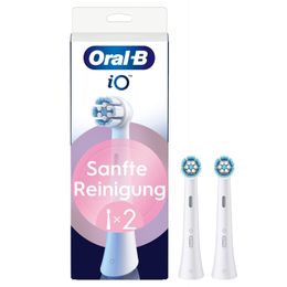 Oral-B Herren Aufsteckb&uuml;rsten "iO Sanfte Reinigung", 2 Stk., wei&szlig;, Zahnb&uuml;rstenk&ouml;pfe, fortschrittliche Plaque-Entfernung, f&uuml;r empfindliches Zahnfleisch