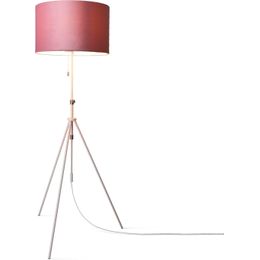 Paco Home Stehlampe "Naomi uni Color", H: 176,5cm, wei&szlig;, Wohnzimmer, Leuchten, Wohnzimmer H&ouml;henverstellbar 121,5 bis 176,5 cm Zugschalter Velour