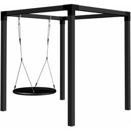 Plus Kinder Nestschaukel "Daylife - Modell 1", schwarz, Massivholz, B:198cm H:217cm L:198cm, Schaukeln, Made in Europe