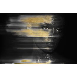 Acrylglasbild queence, B:150cm H:100cm, gold, Acrylglas, Bilder, "Isis", von Hand eingearbeitete Blattgold Applikationen