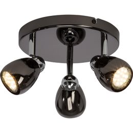 Brilliant LED Deckenstrahler "Milano", 3, H: 13cm, schwarz, Leuchten, Ø 33 cm, 3 x GU10 Leuchtmittel inklusive, Metall, schwarz chrom