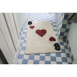 Badematte Tom Tailor HOME, H:10mm, rot, Baumwolle, Badematten, "Bings Heart of Bings", Badteppich, reine Baumwolle, Uni-Farben, Motiv Herzen &