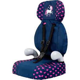 BAYER Kinder Puppen Autositz "Deluxe blau/pink Einhorn", bunt, B:21cm H:40cm L:25cm T:25cm, Puppenausstattungen