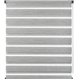 Doppelrollo Gardinia, B:110cm H:180cm, grau, Polyester, Rollos, "de luxe", hochwertiges Gesamtkonzept mit silbernen Metallkomponenten