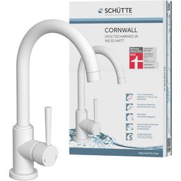 Sch&uuml;tte SCH&Uuml;TTE Sp&uuml;ltischarmatur "CORNWALL", B/H/T: 22cm x 23,5cm x 34cm, wei&szlig;, K&uuml;che, Armaturen, praktische Cold-Start-Funktion zum Energiesparen, 360