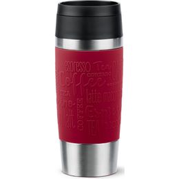 Emsa Thermobecher "Travel Mug Classic, mit 360-Trinköffnung, auslaufsicher, rutschfest", Ø 8,2cm x 20,4cm, 360ml, rot, Trinkgefäße, 4h heiß, 8h kalt