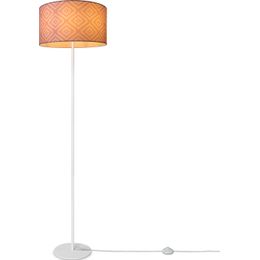 Paco Home Stehlampe "Luca Stella", &Oslash; 38cm H: 144cm, wei&szlig;, Wohnzimmer, Leuchten, Standleuchte Stoff Lampenschirm Retro Vintage E27 Textilschirm