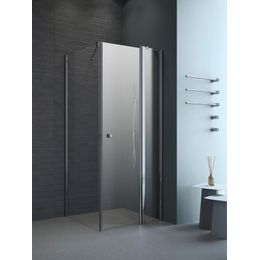 Eckdusche maw by GEO, B:90cm H:202,2cm T:90cm, grau, Duschkabinen, "Relax Vario", mit Dreht&uuml;r