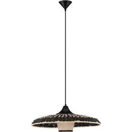 NOVA LUCE Pendelleuchte "AURA", 1, Ø 61cm H: 200cm, 1 Stk.natur, schwarz, Esszimmer, Leuchten