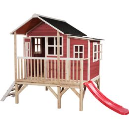 EXIT Kinder Spielturm "Loft 350", rot, Holz, B:280cm H:225cm T:200cm, Spieltürme, BxTxH: 280x200x225 cm