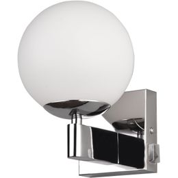Trio LEUCHTEN Wandleuchte "KULA, Badezimmer Wandlampe, exkl. 1x E14 max 10W, mit Schalter, IP44", 1, &Oslash; 14cm H: 20cm, 1 Stk., grau, Badezimmer,