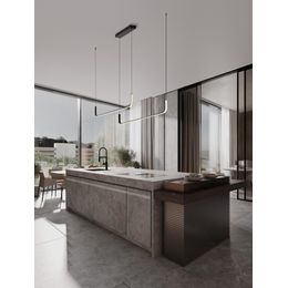 NOVA LUCE Pendelleuchte "STRITA", 2, H: 150cm, 1 Stk.schwarz, Esszimmer, Leuchten