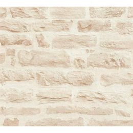 Livingwalls LIVING WALLS Vliestapete "Best of Wood`n Stone", B/L: 0,53mm x 10,05mm, beige, Wohnzimmer, Tapeten, Struktur Tapete Stein Tapeten Wohnzimmer
