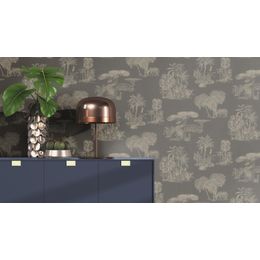rasch Vliestapete "Vliestapete Lirirco 555035", B/L: 0,53mm x 10,05mm, Rollen:goldfarben, Wohnzimmer, Tapeten