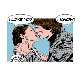 Komar Bild "Star Wars Classic Comic Quote Leia Han", B/H/T: 70cm x 50cm, Star Wars, 1 Stk., bunt, Wohnzimmer, Bilder, Wandbild zur Dekoration im
