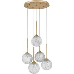 NOVA LUCE H&auml;ngeleuchten "MIRANO", 5, &Oslash; 42cm H: 180cm, 1 Stk., gold, Esszimmer, Leuchten, Ohne Beleuchtung