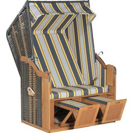 Strandkorb SUNNYSMART, B:120cm H:160cm T:80cm, grau, Garten, Strandk&ouml;rbe, "Rustikal 50 Basic 620"