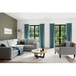 Vorhang HOMING, B:135cm H:245cm, blau, Polyester, Wohnzimmer, Gardinen, "Jolie", Fertigschal