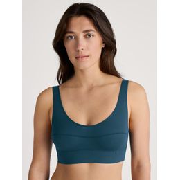 Calida Damen Bustier "Elastic", Gr. L, blau, Single Jersey, Obermaterial: 94% Baumwolle, 6% Elasthan, unifarben, BHs, breites Unterbrustband, ohne