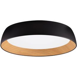 NOVA LUCE Deckenleuchte "SIGI", 1, &Oslash; 60cm H: 12cm, 1 Stk.schwarz, holz, Wohnzimmer, Leuchten