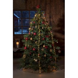Konstsmide LED-Baummantel, Dioden 240 Stk. Flammen 240 Stk., Kabellänge 5m x Gesamtlänge 7,4m, silber, Lichterketten, LED Lichterkette mit Ring Ø 11,
