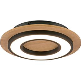 JUST LIGHT Deckenleuchte "TOLA", 1, Ø 32cm H: 6,4cm, 1 Stk., schwarz, Wohnzimmer, Leuchten, LED