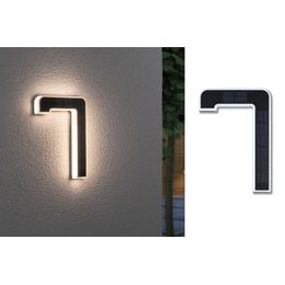 LED Au&szlig;en-Wandleuchte Paulmann, B:16cm H:23cm T:3cm, schwarz, Leuchten, "Solar Hausnummer", LED-Modul, Hausnummern, Buchstaben w&auml;hlbar, Akku