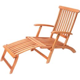 Gartensessel Merxx, B:58cm H:92cm T:144cm, rot, Sessel, "Deck Chair", Eukalyptusholz, verstellbar, klappbar