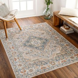 Teppich LIVABLISS, B:160cm H:6mm L:213cm, beige, Kunstfaser, Wohnzimmer, Teppiche, "ZURICH", Maschinenwaschbarer Teppich, Boho, Orient-Optik, Vintage