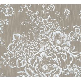 Textiltapete "Metallic Silk", B/L: 0,53mm x 10,05mm, Rollen:, braun, ARCHITECTS PAPER, Tapeten, Barocktapete Tapete Blumen