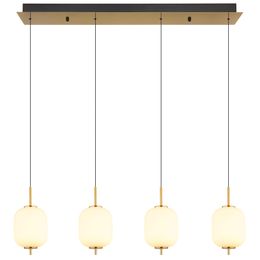 Globo LIGHTING LED Pendelleuchte "EWALD", 4, H: 220cm, 1 Stk.messingfarben, Leuchten, Hängelampe/Hängeleuchte/Glas opal/höhenverstellbar/messingfarben