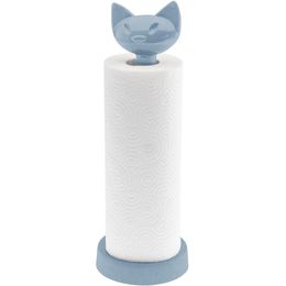 Koziol K&uuml;chenrollenhalter "MIAOU", B:12,8cm H:36,9cm L:12,8cm T:12,8cm &Oslash;:12,8cm, blau, K&uuml;chenrollenhalter, CO&sup2; neutral in Deutschland produziert 100%