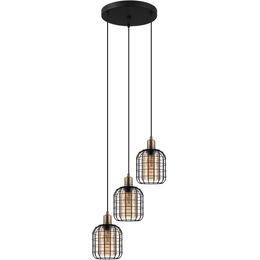 Eglo Hängeleuchte "VERNHAM Pendellampe, Stahl und Glas, E27, IP20, Esszimmerlampe, Lampe", Ø 42,5cm H: 130cm, 1 Stk., schwarz, Esszimmer, Leuchten,