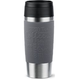 Emsa Thermobecher "Travel Mug Classic, mit 360-Trinköffnung, auslaufsicher, rutschfest", Ø 8,2cm x 20,4cm, 360ml, grau, Trinkgefäße, 4h heiß, 8h kalt