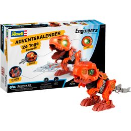 Revell Kinder Spielzeug-Adventskalender "Engineers „Electric T.Rex“, zum Bauen, Forschen und Entdecken", orange, Adventskalender, mit Licht und Sound