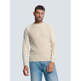 Rundhalspullover NO EXCESS "NO EXCESS Crewneck Pullover", Herren, Gr. L, grau (kitt), 80% Baumwolle, 20% Polyamid, Pullover Rundhalspullover