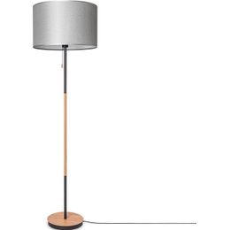 Paco Home Stehlampe "EKO CANVAS UNI COLOR", Ø 45,5cm H: 157cm, grau, Wohnzimmer, Leuchten, Stoffschirm Wohnzimmer Skandi Standleuchte E27 Einfarbig