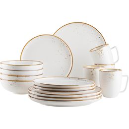 Mäser MÄSER Kombiservice "PINTAR, Kombiservice, Porzellan", 16 Stk., braun, Geschirr-Sets, Geschirr-Set, Service
