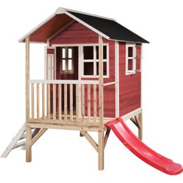 EXIT Kinder Spielturm "Loft 300", rot, Holz, B:185cm H:255cm T:260cm, Spieltürme, BxTxH: 185x260x255 cm
