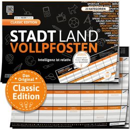 DENKRIESEN Kinder Spiel "Stadt Land Vollpfosten, Classic Edition, A4 Block", bunt, Spiele, Made in Germany
