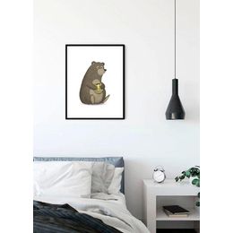 Komar Bild "Cute Animal Bear", B/H/T: 50cm x 70cm, Tiere, 1 Stk., bunt, Wohnzimmer, Bilder, Wandbild zur Dekoration - ohne Rahmen