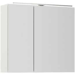 Spiegelschrank Nobilia, B:80cm H:72cm T:21cm, wei&szlig;, Badezimmer, Schr&auml;nke, "Prina", in Breiten 60, 80, 100 und 120 cm, innenliegende Steckdose