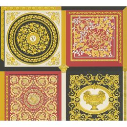 Versace Vliestapete "Wallpaper Versace 5 Design Patchwork", B/L: 0,7mm x 10,05mm, Rollen:, bunt, Wohnzimmer, Tapeten, auffallende Fliesen-Tapete