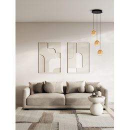 NOVA LUCE Pendelleuchte "ORENDA", 3, &Oslash; 16cm H: 185cm, 1 Stk.goldfarben, schwarz, Esszimmer, Leuchten