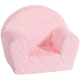 KNORRTOYS Kinder Sessel "Cosy, Heart Rose", Baumwolle, B/H/T: 51cm x 42cm x 34cm, rosa, B:51cm H:42cm T:34cm, Sessel, für Kinder; Made in Europe