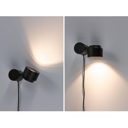 Paulmann Tischleuchte "Puric Pane", 1, H: 6,5cm, 1 Stk., schwarz, Wohnzimmer, Leuchten, LED, dimmbar, Schwarz/Grau, Metall